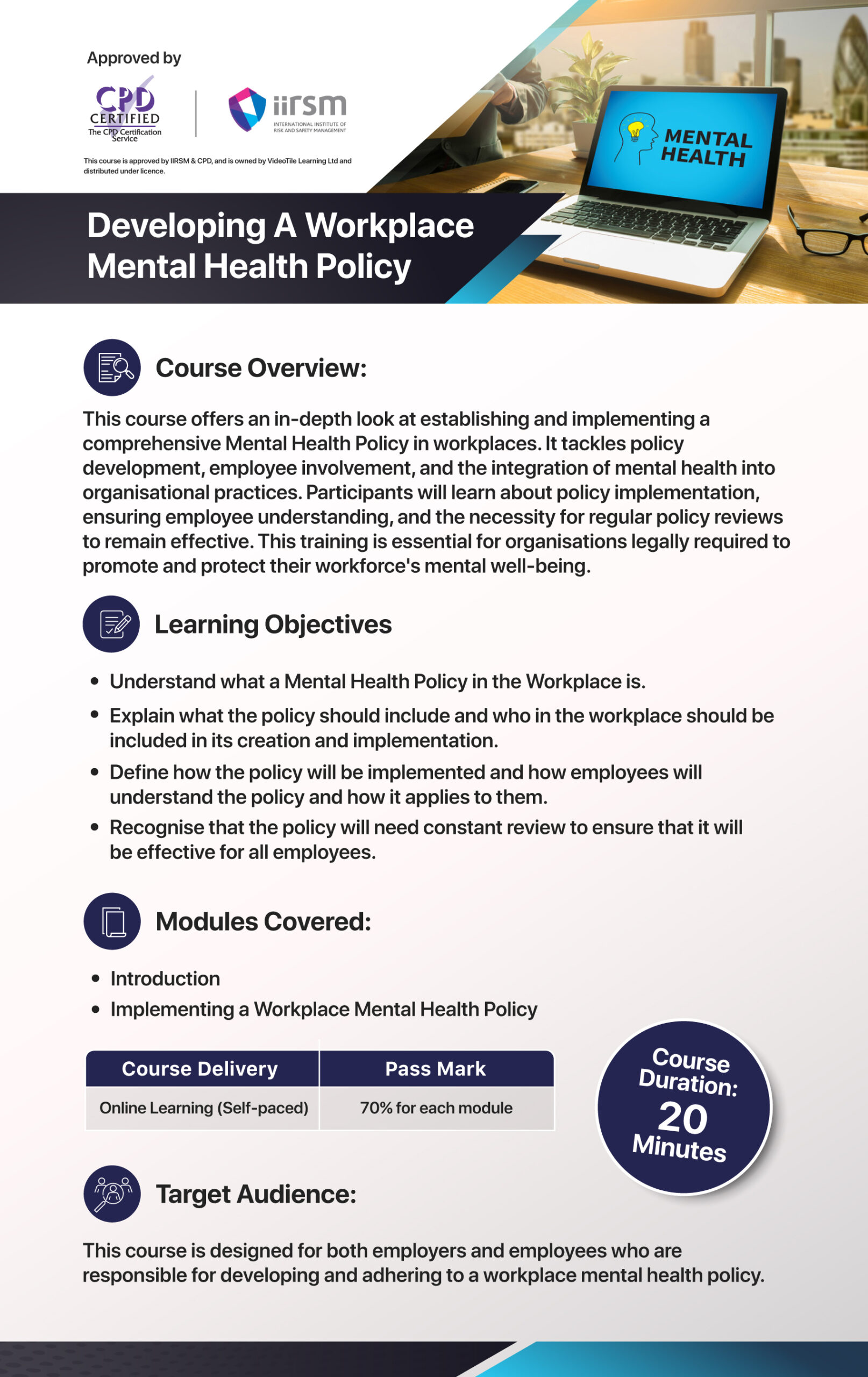 Developing A Workplace Mental Health Policy - Online Certification Courses
